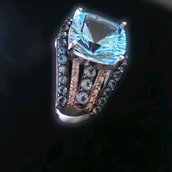 JTV | Jewelry | Nwot Blue Topaz Ring | Poshmark